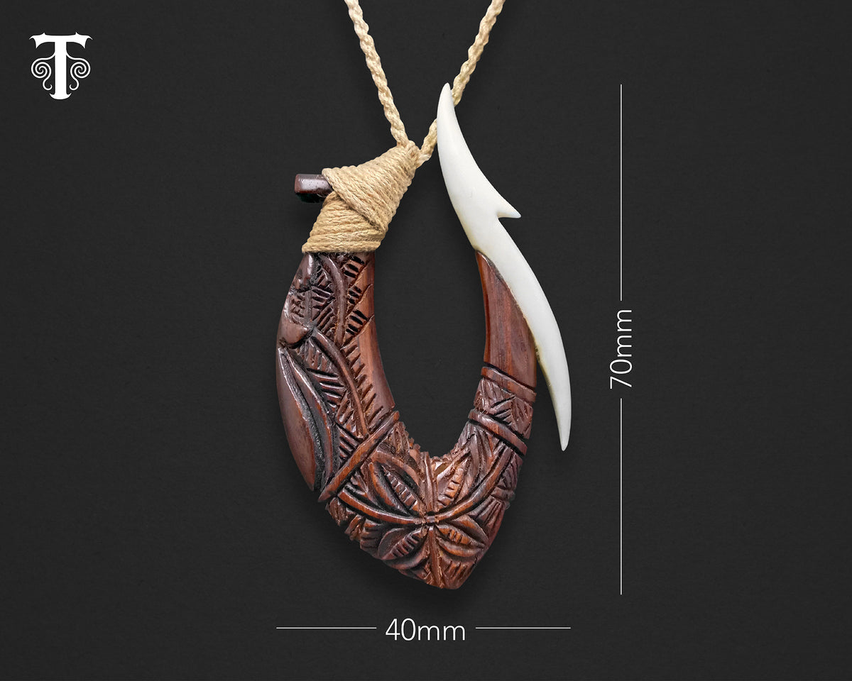 Maori Necklace-No.13 | Hei Matau Fish Hook – Tuwharetoa Bone