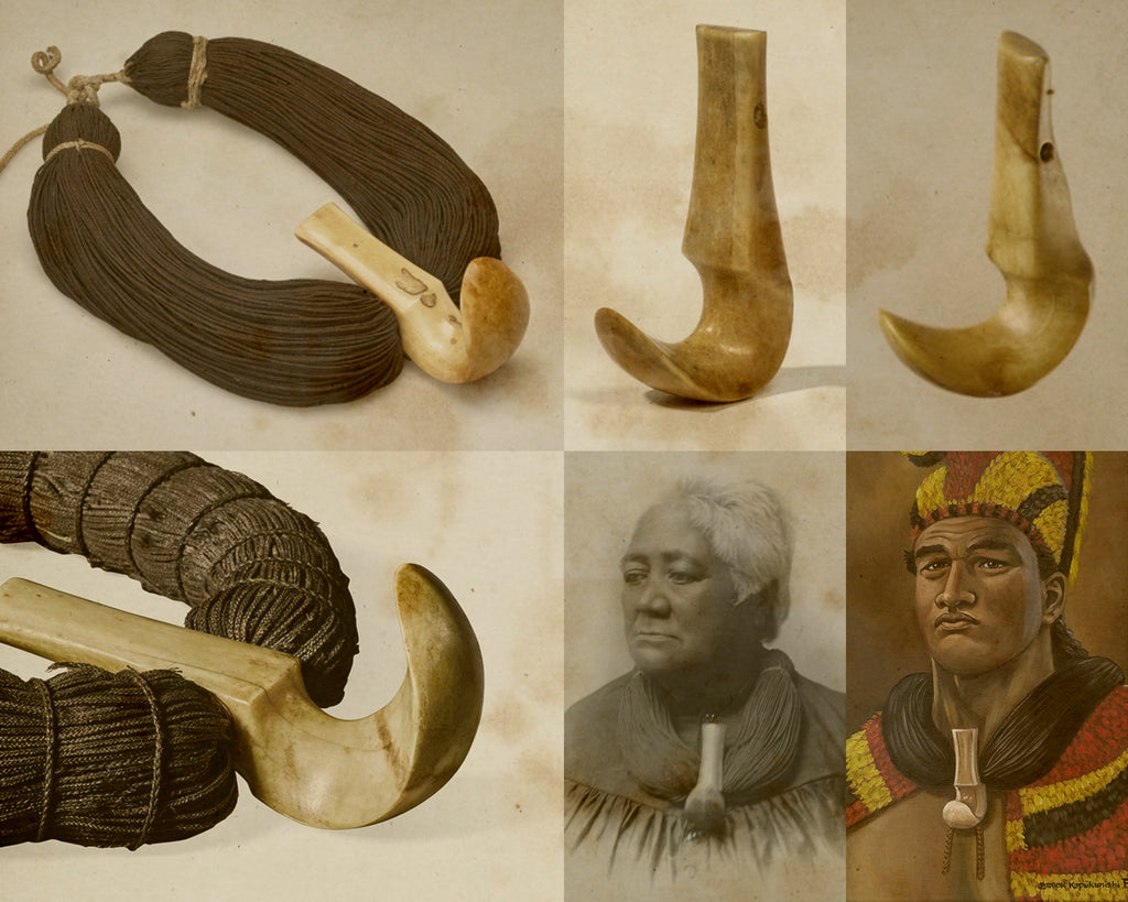 Silver Hawaiian Lei Niho Palaoa Necklace | Polynesian Hook Pendant – Toa Bone