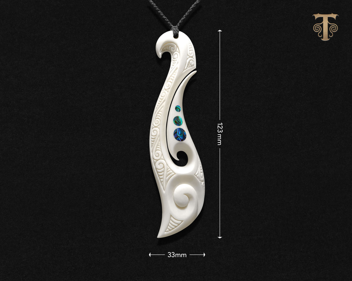 Maori Bone Matau Fish Hook Pendant | Hand-Carved NZ Art – Toa Bone