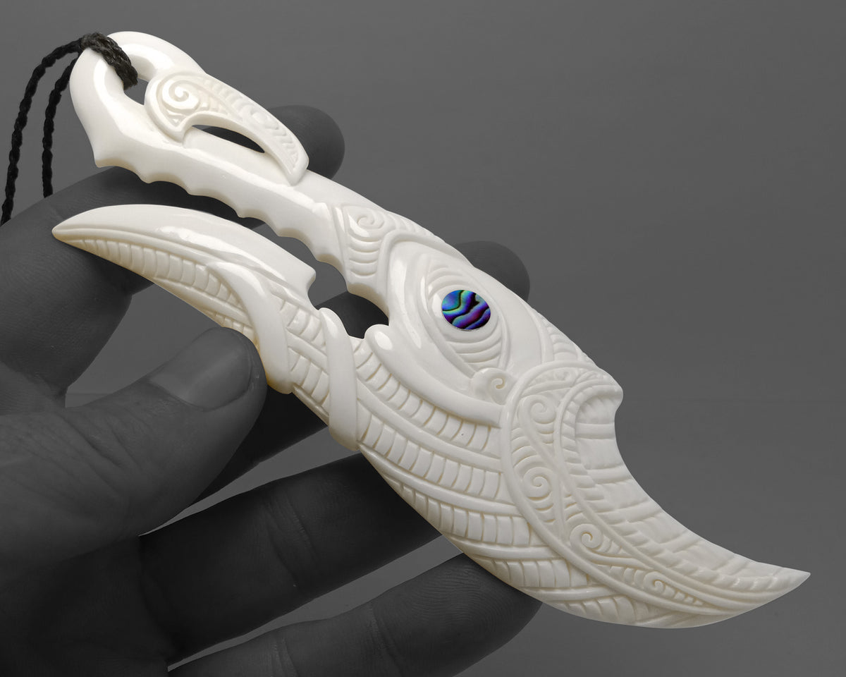 Manaia Bone Carving - Maori Messenger of Gods | Tuwharetoa Bone – Toa Bone