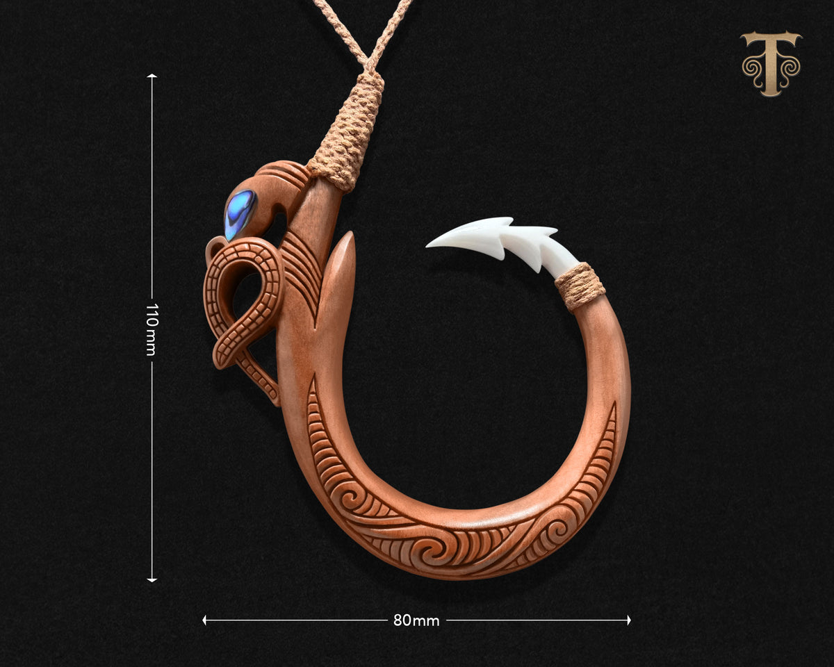 Hand-Carved Maori Matau Necklace - Unique Tekoteko Design – Toa Bone