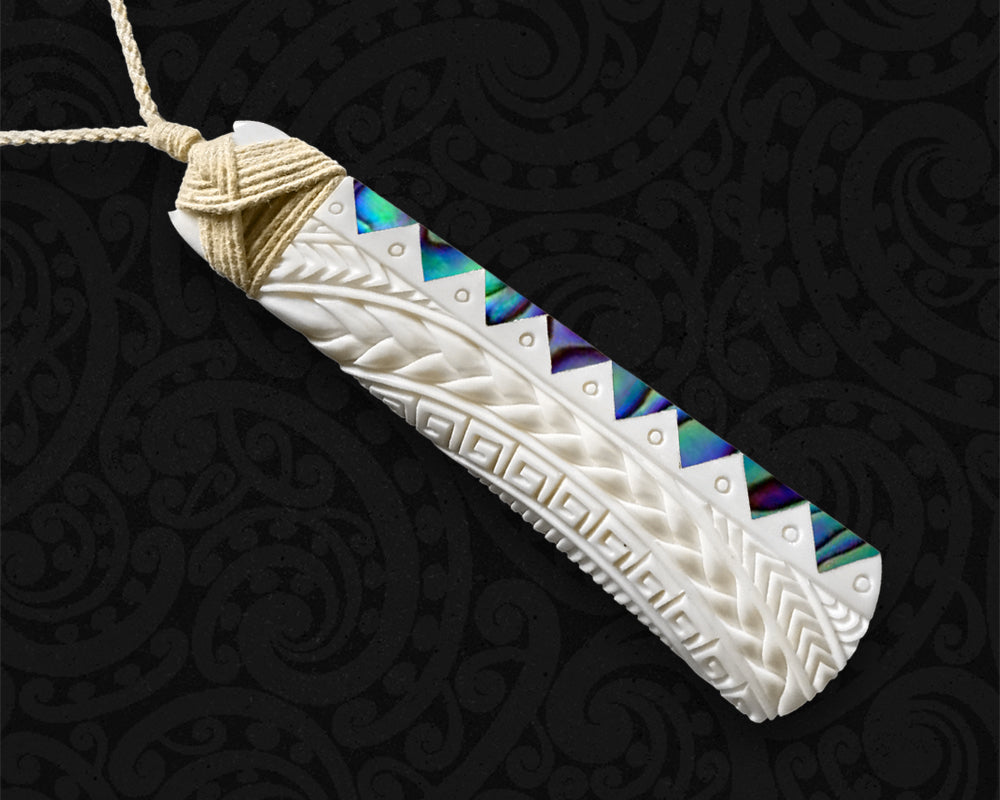 Maori Bone Toki Pendant with Polynesian Design - Diversity – Toa Bone